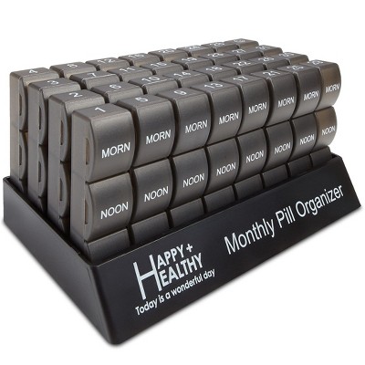 Monthly Pill Box Organizer – 32 Compartments, 3 Times a Day (Morning ...
