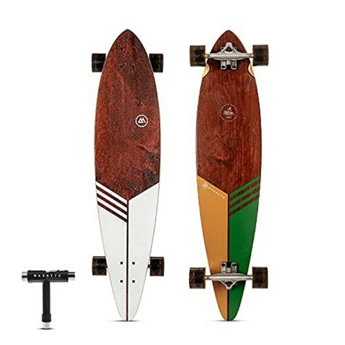 40 Inch Pintail Longboard Skateboard | Hard Maple Core Long Board Deck ...