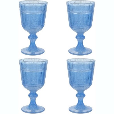 Elle Decor Vintage Wine Goblets, Set Of 4, Color Tint Glassware Set ...