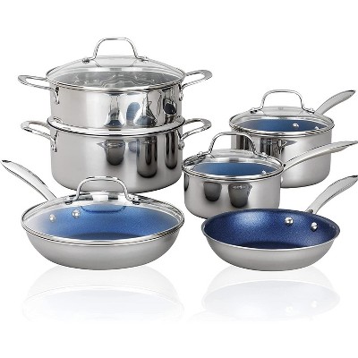 Granitestone Blue 15 Piece Nonstick Cookware And Bakeware Set : Target