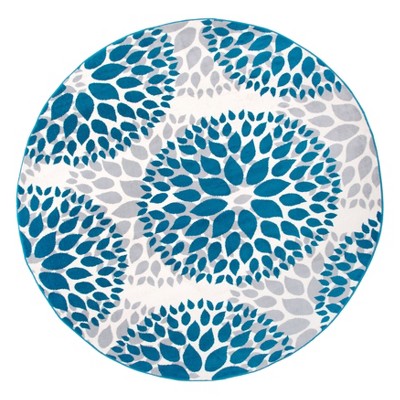 World Rug Gallery Modern Floral Design Blue 6'6" Round Rug : Target
