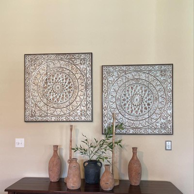 Rustic Metal Scroll Wall Decor With Embossed Details - Olivia & May ...