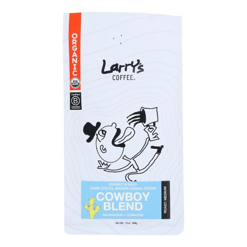 Larry's Coffee Cowboy Whole Bean Coffee Blend - Case Of 6/12 Oz Bags ...