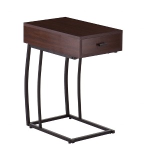 HomeRoots 23" Brown Manufactured Wood And Iron Rectangular End Table ...
