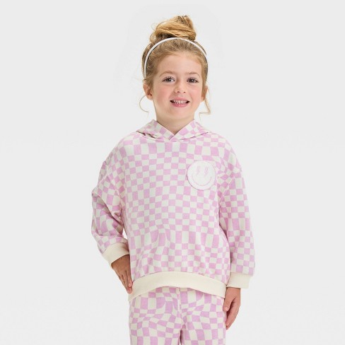 Grayson Mini Toddler Girls' Smiley Face Oversized French Terry Crewneck ...