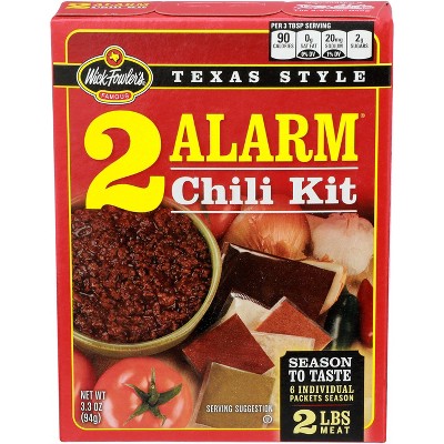 Wick Fowler's Chili Kit 2alarm Texas Style - Case Of 8 - 3.3oz : Target