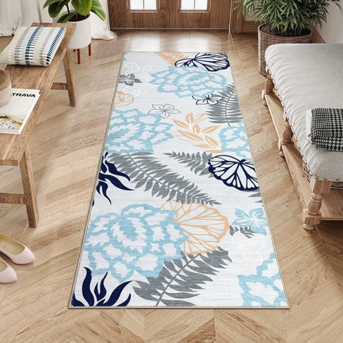 Modern Floral Pattern Runner Rug 2x6 Washable Rugs Target