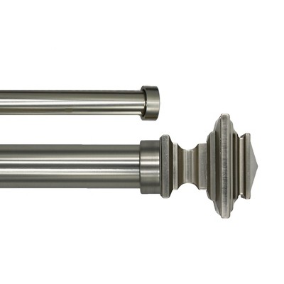 Linen Avenue Metal Square Double Window Curtain Rod Set, 66 To 120-inch ...