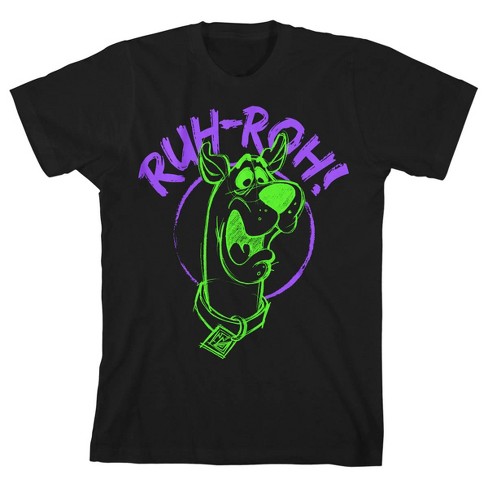 Scooby-doo Neon Ruh-roh Youth Boy's Black T-shirt-small : Target