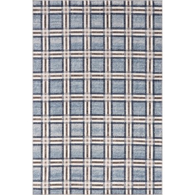 Nuloom Steph Windowpane Plaid Machine Washable Area Rug, Runner 2' X 8 ...