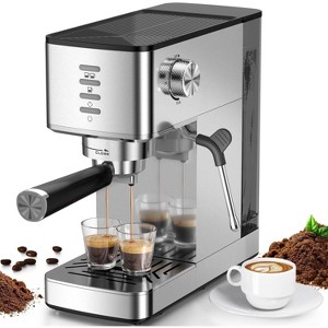 20-Bar Premium Metal Espresso Machine with Milk Frother for Latte and ...