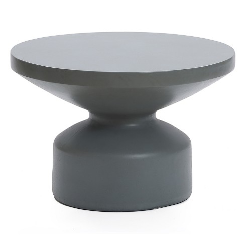 Luxenhome Gray Mgo Outdoor Round Coffee Table For Indoor And Outdoor ...