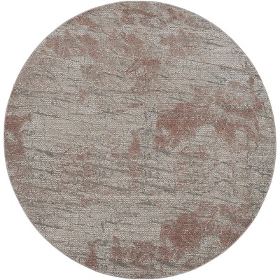 Nourison Rustic Textures Indoor Area Rug Light Grey/rust 5'3" X Round ...