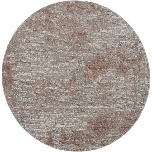 Nourison Rustic Textures Indoor Area Rug Light Grey/rust 5'3" X Round ...