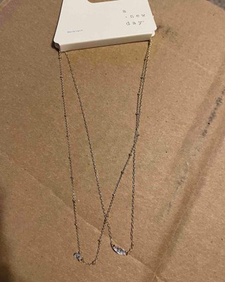 Cubic Zirconia Multi-strand Chain Necklace - A New Day™ Gold : Target