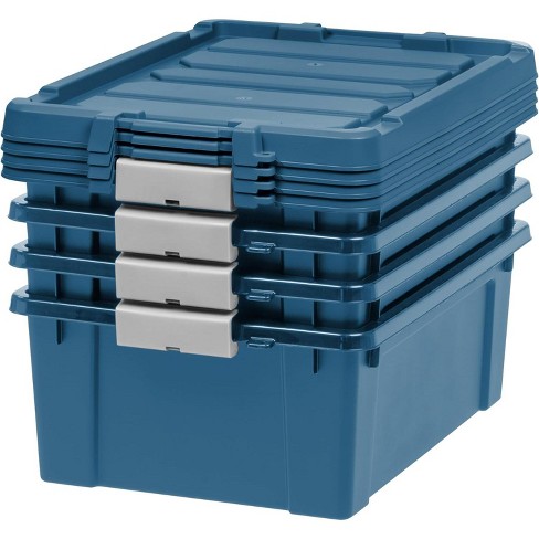Iris Usa 4 Pack 11.75 Gallon Lockable Storage Totes With Lids, Heavy ...