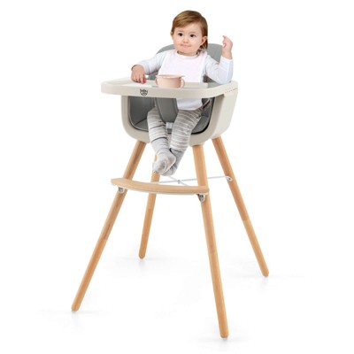 Infans 3 In 1 Convertible Wooden High Chair Baby Toddler W/ Cushion ...