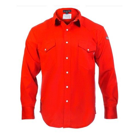Flame Resistant Fr Shirt - 100% C - Light Weight - 7oz Red Medium : Target