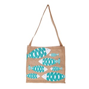 Beachcombers Fish Themed Jute Carry Bag Travel Tote w/ Strap : Target