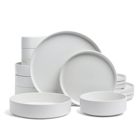 Over&back 16pc Stackable Hand-finished Stoneware Dinnerware Set Semi ...