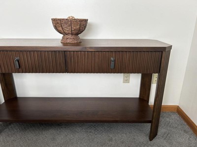 60" Laguna Nigel Fluted Wooden Console Table Brown - Threshold ...