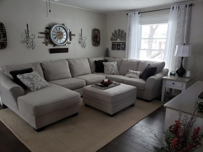 Oakdale Textured Linen Motif Grommet Top Window Curtain Panel Pair ...