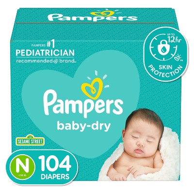 Pampers Baby Dry Diapers Super Pack - Newborn - 104ct : Target
