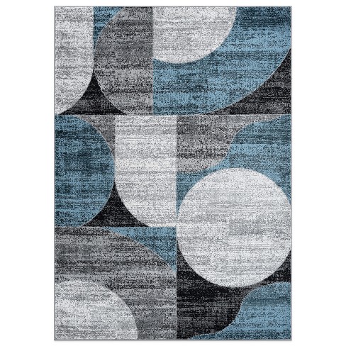 World Rug Gallery Modern Geometric Design Area Rug - Blue 7' 10" X 10 ...