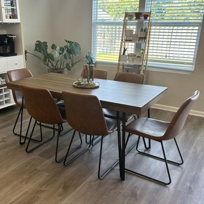 4pk Bowden Faux Leather Dining Chair Caramel - Threshold™ : Target