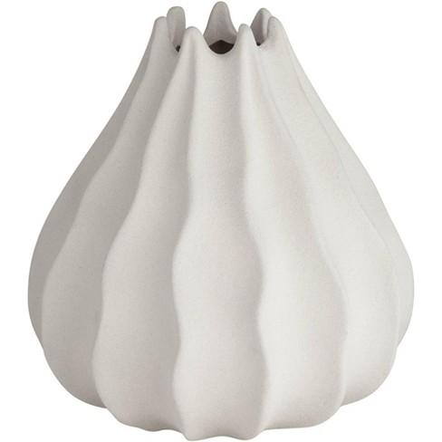 Kensington Hill Gilroy 9" High Matte White Organic Pod Decorative Vase ...