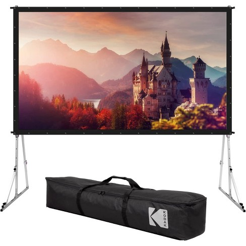Kodak 150” Fast Fold Dual Portable Projector Screen With Stand, Gray ...