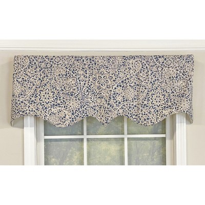 Hydrangea Ruffled Provance Valance 3in Rod Pocket Navy, 50in X 17in - Rlf Home : Target