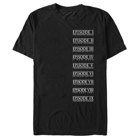 Men's Star Wars All Episode Logos T-shirt - Black - Medium : Target