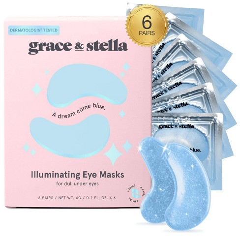 Grace & Stella Illuminating Under Eye Mask - Blue - 6 Pair : Target