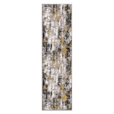 World Rug Gallery Adare Contemporary Abstract Area Rug - Yellow 2'x7 ...
