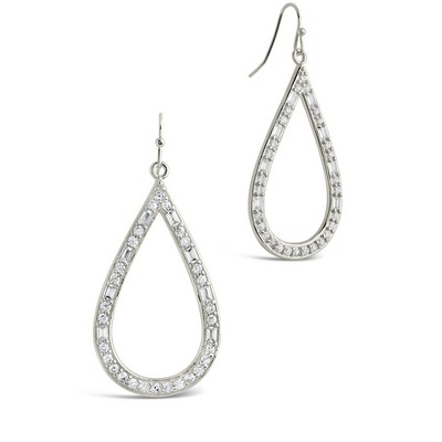 Sterling Silver Teardrop Hoop Earrings - A New Day™ Silver : Target