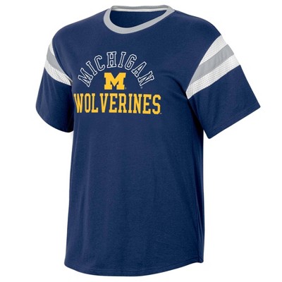 Ncaa Michigan Wolverines Women's Short Sleeve Stripe T-shirt - M : Target