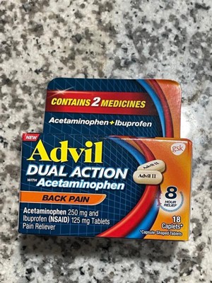 Advil Ibuprofen Dual Action Nsaid Back Pain Reliever Caplet - 72ct : Target