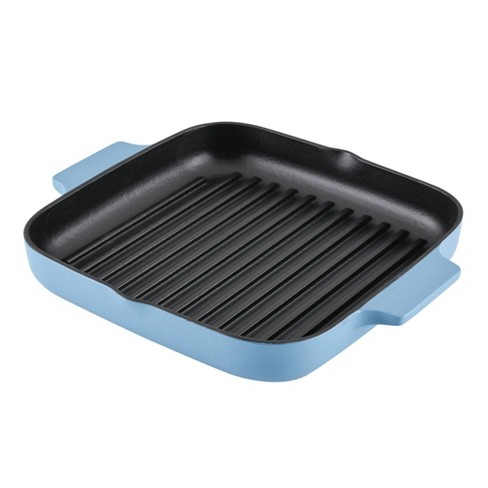 Kitchenaid 11" Enameled Cast Iron Square Grill And Roasting Pan - Blue ...