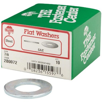 Hillman Zinc-plated Steel 7/8 In. Sae Flat Washer 10 Pk : Target