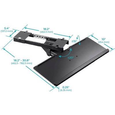 Monoprice Adjustable Ergonomic Keyboard Tray - Black With Full Size ...
