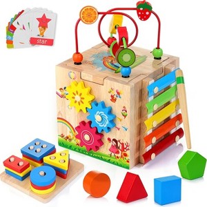 Jhamcore Homes 8-in-1 Wooden Activity Cube : Target