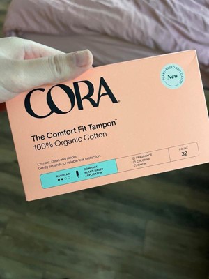 Cora Organic Cotton Tampons Mix Pack - Regular/super Absorbency - 32ct ...