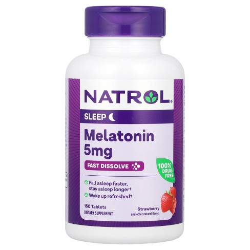 Natrol Melatonin, Fast Dissolve, Strawberry, 5 Mg, 150 Tablets : Target