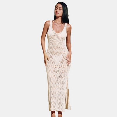 Women's Seaside Whispers Crocheted Cover-up Dress - Cupshe-xl-off-white ...