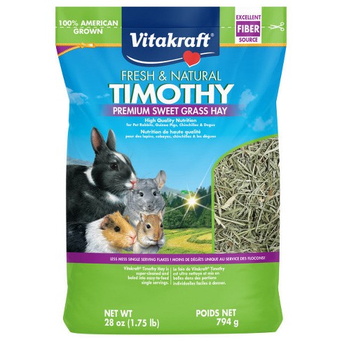 Vitakraft Fresh & Natural Timothy Premium Sweet Grass Hay - 1.75 Lbs ...
