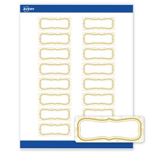 Avery® Matte 1" x 2-5/8" Labels, Metallic Gold Flourish, 320ct : Target