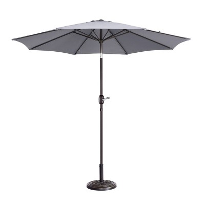 9-foot Patio Umbrella - Easy Crank Outdoor Table Umbrella With Steel ...