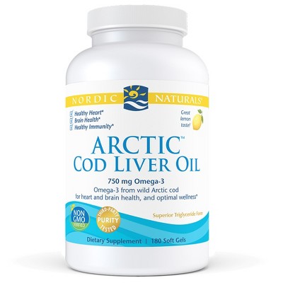 Nordic Naturals Arctic Clo - All Natural Cod Liver Oil Soft Gels, Lemon ...