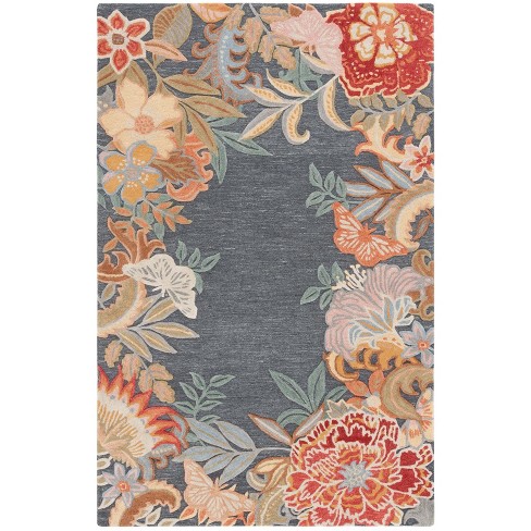 Bellagio Blg102 Handmade Tufted Area Rug - Grey/rust - 5' X 8 ...